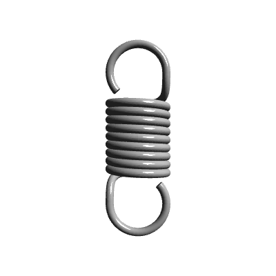 Extension Spring, OD 0.36 in, FL 1 in, Music Wire, P/N MS24586-1122