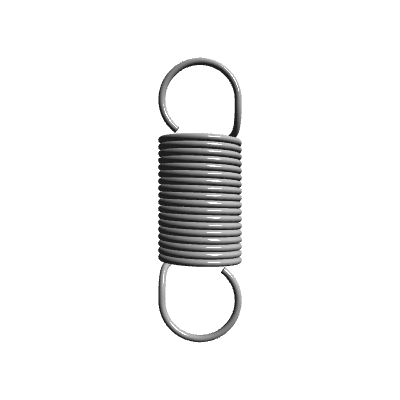 Extension Spring, OD 0.5 in, FL 1.625 in, Music Wire, P/N MS24586-665