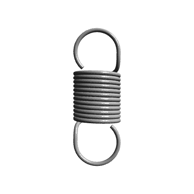 Extension Spring, OD 1 in, FL 2.75 in, Music Wire, P/N MS24586-835