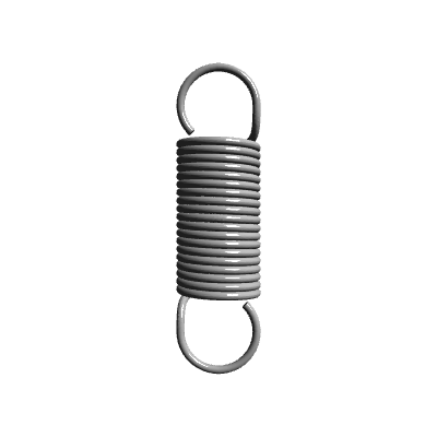 Extension Spring, OD 1 in, FL 3.5 in, Music Wire, P/N MS24586-848