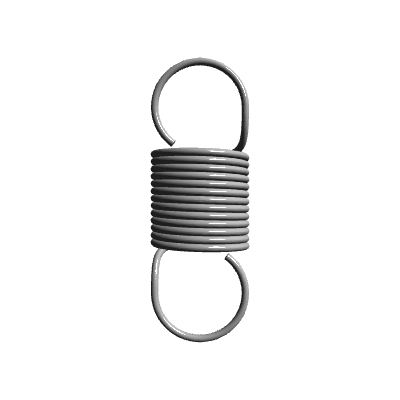 Extension Spring, OD 0.5 in, FL 1.375 in, Stainless Steel, P/N MS24586-C158
